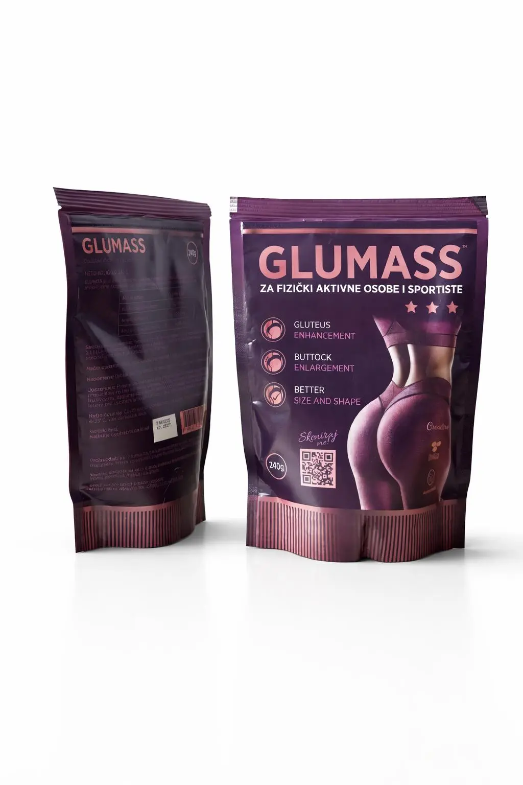 Glumass Suplement za izgradnju mišića gluteusa, 240 gr