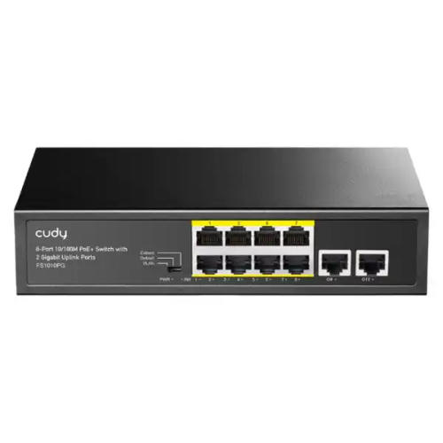 Svič 10/100 8+2-port PoE + 1Gbps RJ45 Cudy FS1010PG 120W