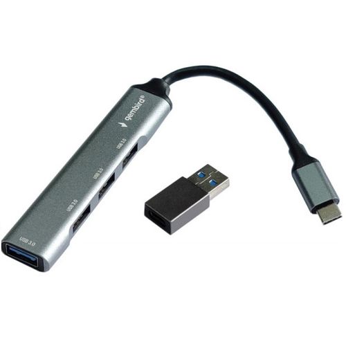 UHB-U3P4-05 HUB Type-C+A to 4*USB3.0 Aluminum