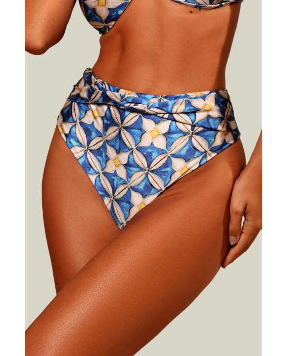 Bottom Azulejo Belt-High-Waist