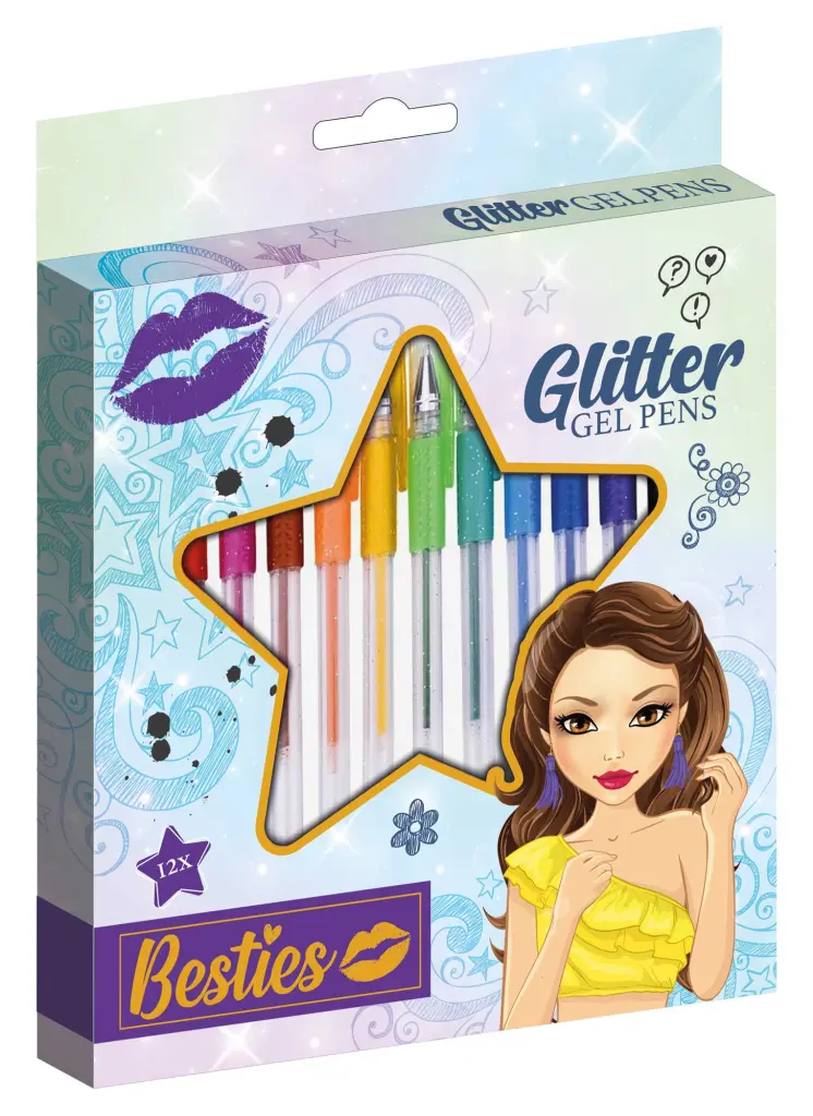 Besties Set gel olovaka Glitter, 12 komada