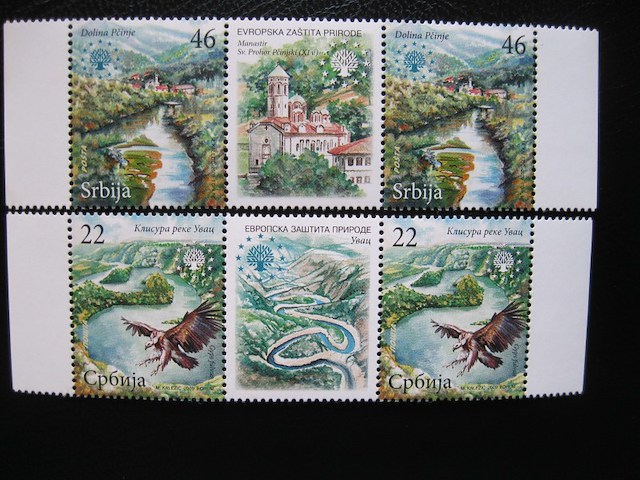 Srbija 2009., Zaštita prirode, niz: marka-vinjeta-marka