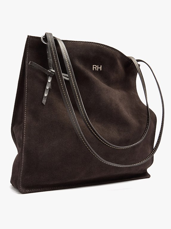 RECTANGULAR LEATHER SHOPPER BAG