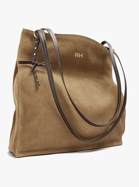 RECTANGULAR LEATHER SHOPPER BAG