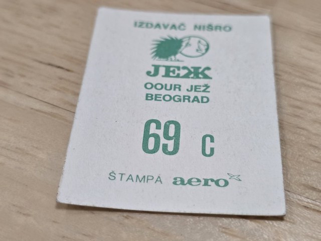 Jež sličica Pera Detlić 1988 broj 69 C