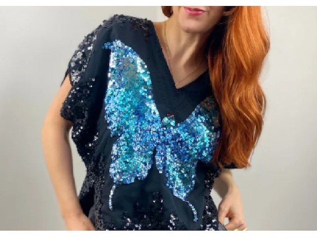 MAJICA BLUZA VINTAGE  70s 80s Butterfly