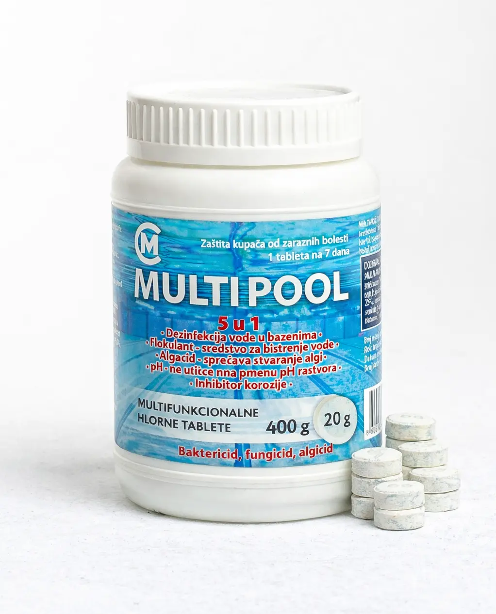 Multi Pool Tablete za bazene 5u1, 20 tableta po 20g, 400g