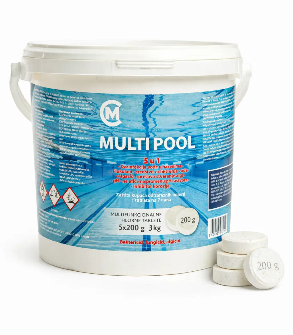 Multi Pool Tablete za bazene 5u1, 15 tableta po 200g, 3kg