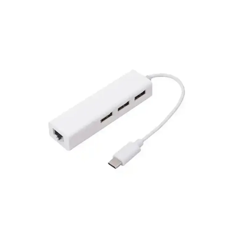 USB adapter-koverter TIP C - 3xUSB 3.0+RJ45 Linkom