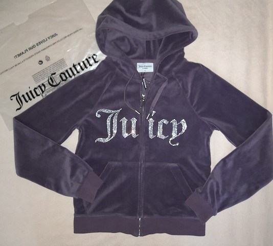 Juicy tamno ljubicasti duks zip,kapuljaca,cirkoni%