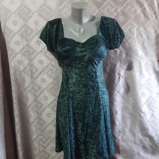 Vintage/Retro Plisana zelena haljina M/L