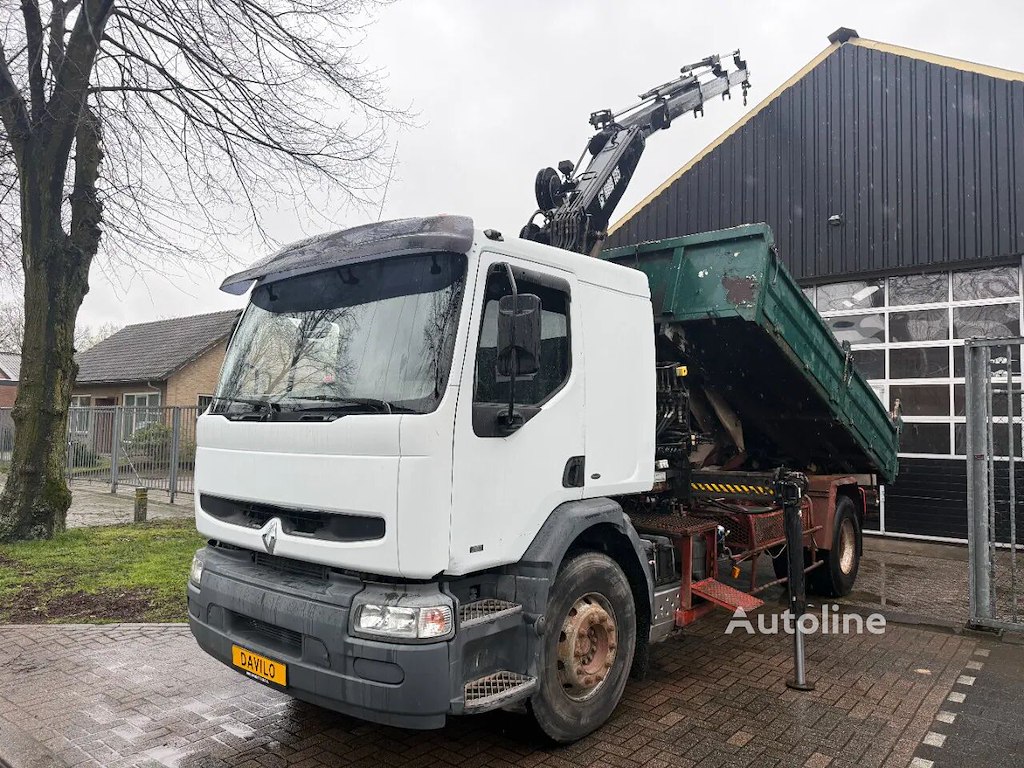 Renault Premium 260 Tipper + Hiab 105-3 crane - Steel suspension - Top c kiper
