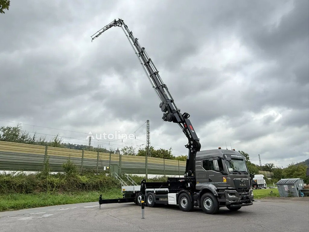 Novi MAN TGS 35.520 TGS 35.520 8x2 HIAB X-HiPro858E-8 & Jib150x-6 kamion s ravnom platformom