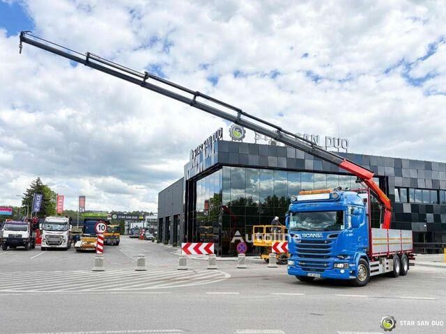 Scania R730 6X4 PALFINGER PK 33002 EH Crane kamion s ravnom platformom
