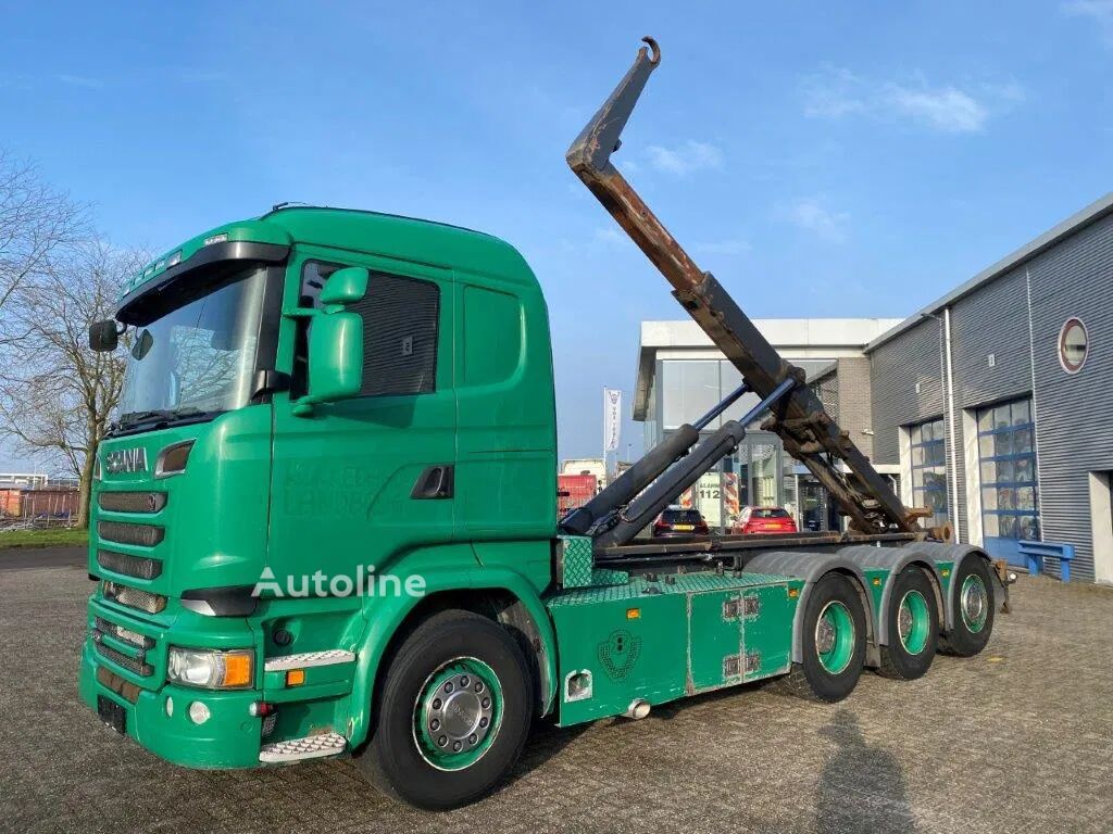Scania R520 V8 / 8X4 / BIG AXLE / AJK HOOKLIFT 30TON / LIFT+LENKACHSE / kamion rol kiper
