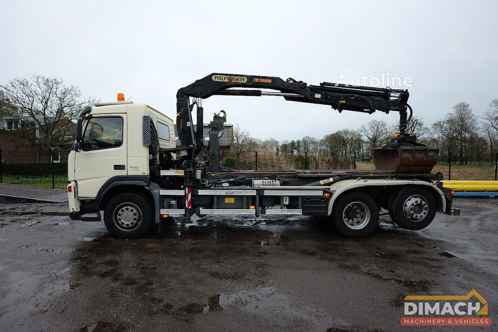 Volvo FM9 6X2R FAL9.0 RADT-A8 6x2 hooklift + Palfinger PK14080 crane w kamion rol kiper