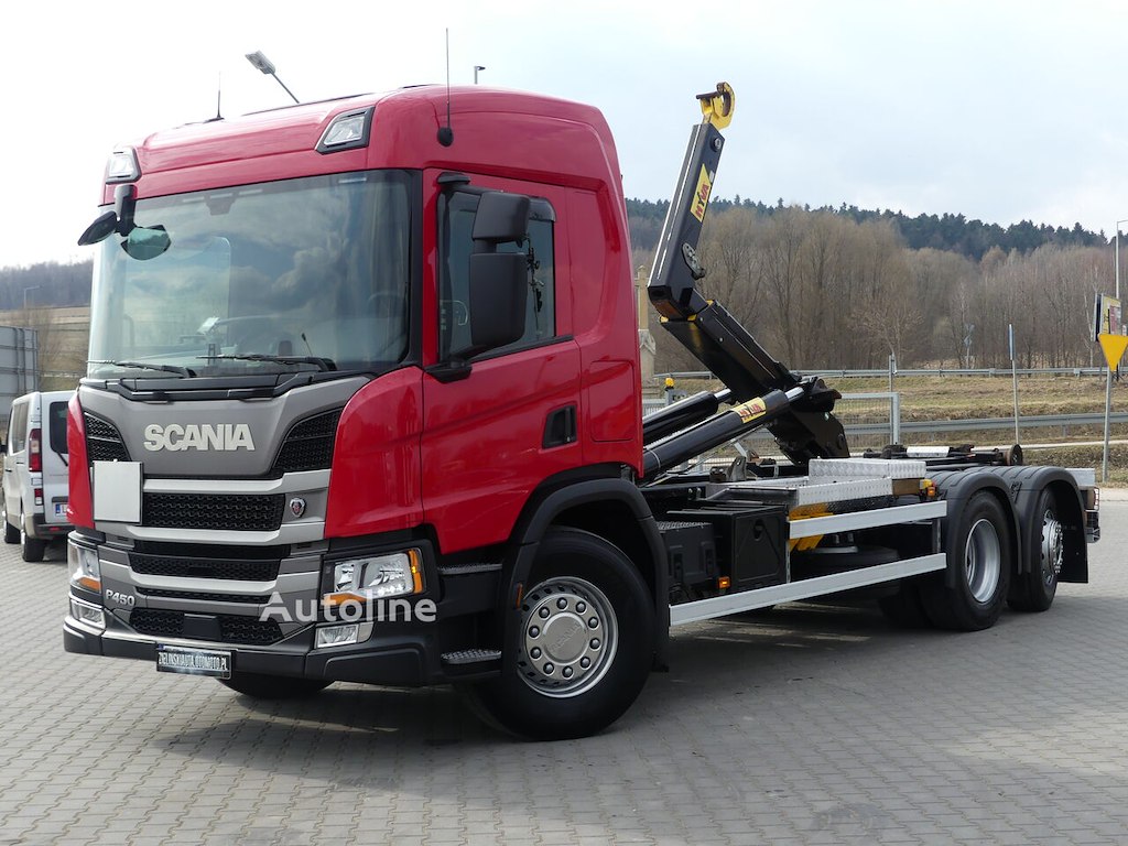 Scania P450 / 6x2 / HAKOWIEC / RETARDER / EURO 6 / OŚ SKRĘTNA / kamion rol kiper