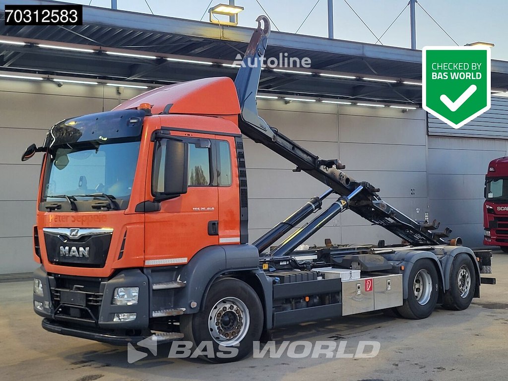 MAN TGS 26.460 6X2 20t Meiller containersystem Automatic Lift+steeri kamion rol kiper