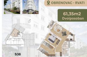 Dvoiposoban stan u izgradnji, 61.35m², PK, Obrenovac-Rvati, 121.473€