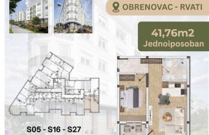 Jednoiposoban stan u izgradnji, 41.76m², II sprat, Obrenovac-Rvati, 82.685€