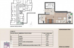 Jednoiposoban stan 34.92m², III sprat, Obrenovac, CENTAR - 69.840€