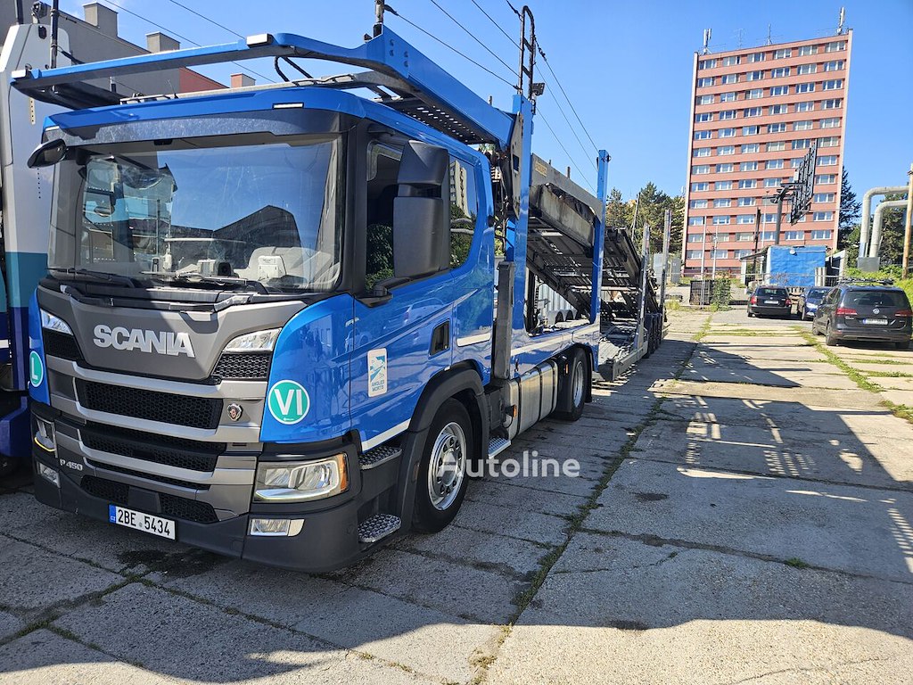 Scania P450 autotransporter + prikolica autotransportera
