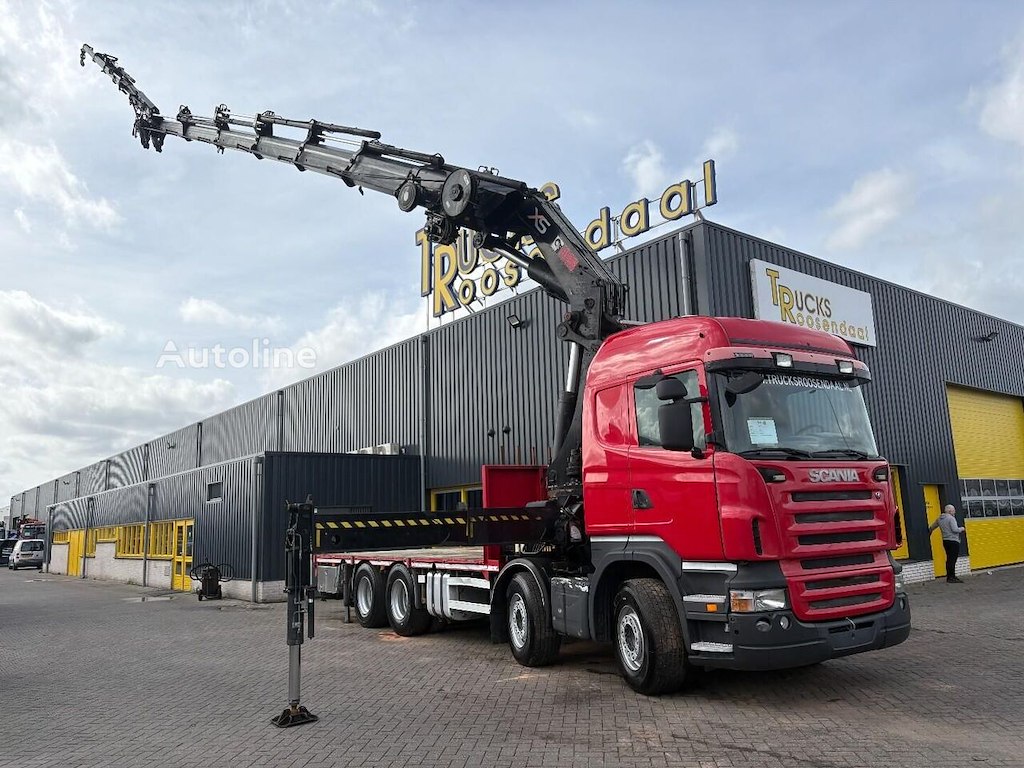 Scania R500 V8 + HIAB 800 6x + JIB 5x + EURO 5 + REMOTE + 8X4 kamion platforma