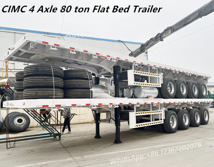 Nova CIMC 4 Axle 80 ton Flat Bed Trailer for Sale poluprikolica platforma