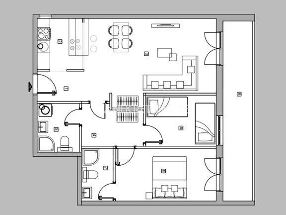 Trosoban stan, 77,37m2, cena sa PDV-om je 185.688 evra