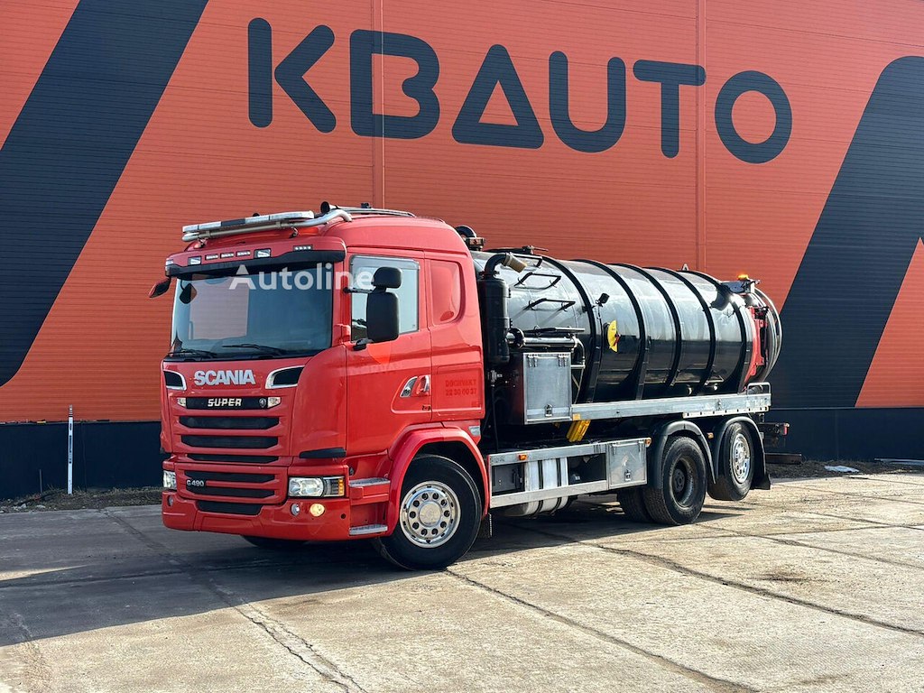 Scania G 490 6x2*4 Tankmobil aluminium tank 15000 l + 1500 l / vacuum J autofekalac