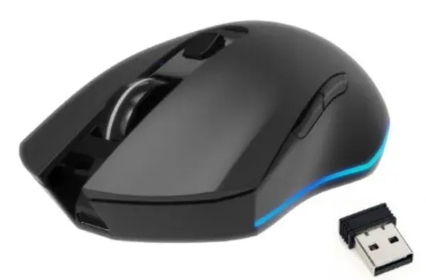 Gembird Gaming bežični miš MUSGW-6BL-02, Punjivi, RGB, 6 tastera Firebolt, 129 mm, Crni