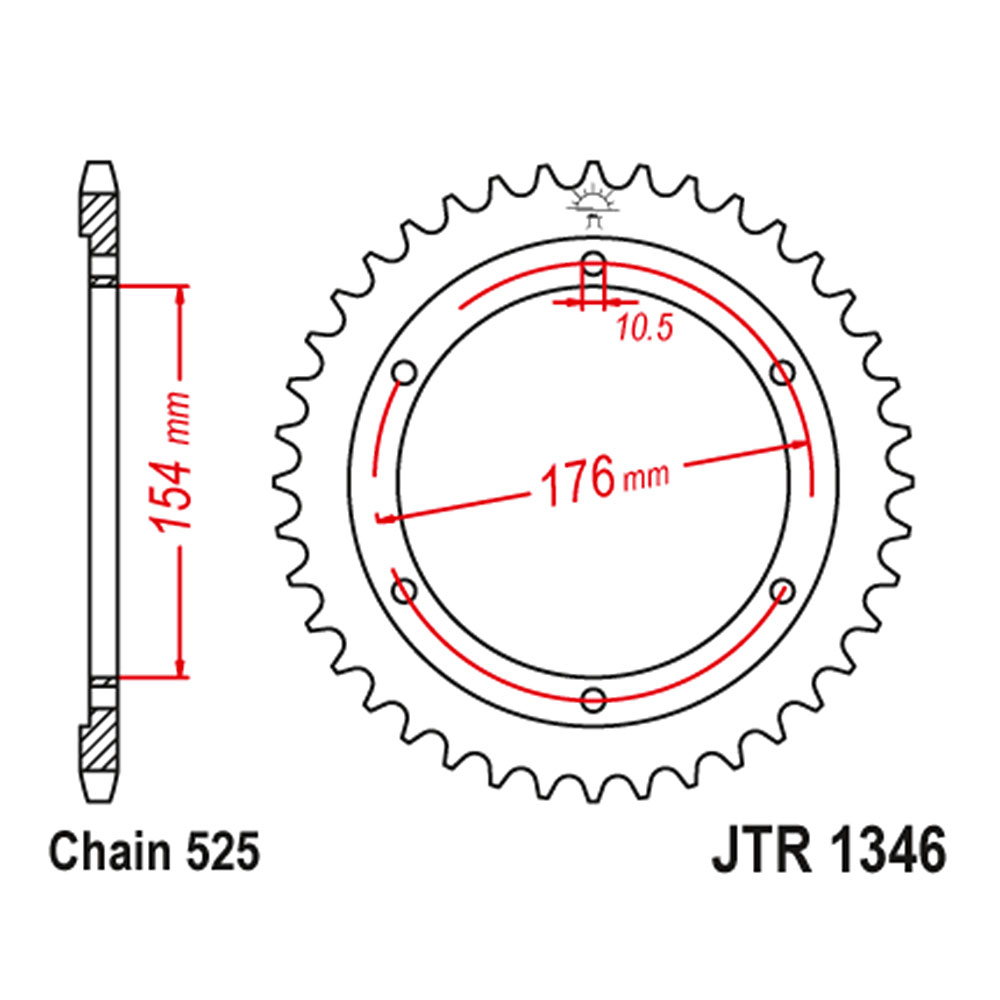 Zadnji lančanik JT JTR1346-44 (525) 44 zuba