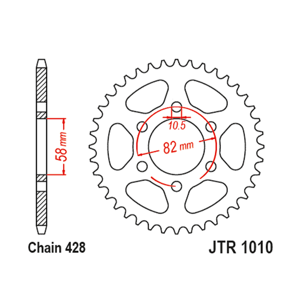 Zadnji lančanik JT JTR1010-43 (428) 43 zuba