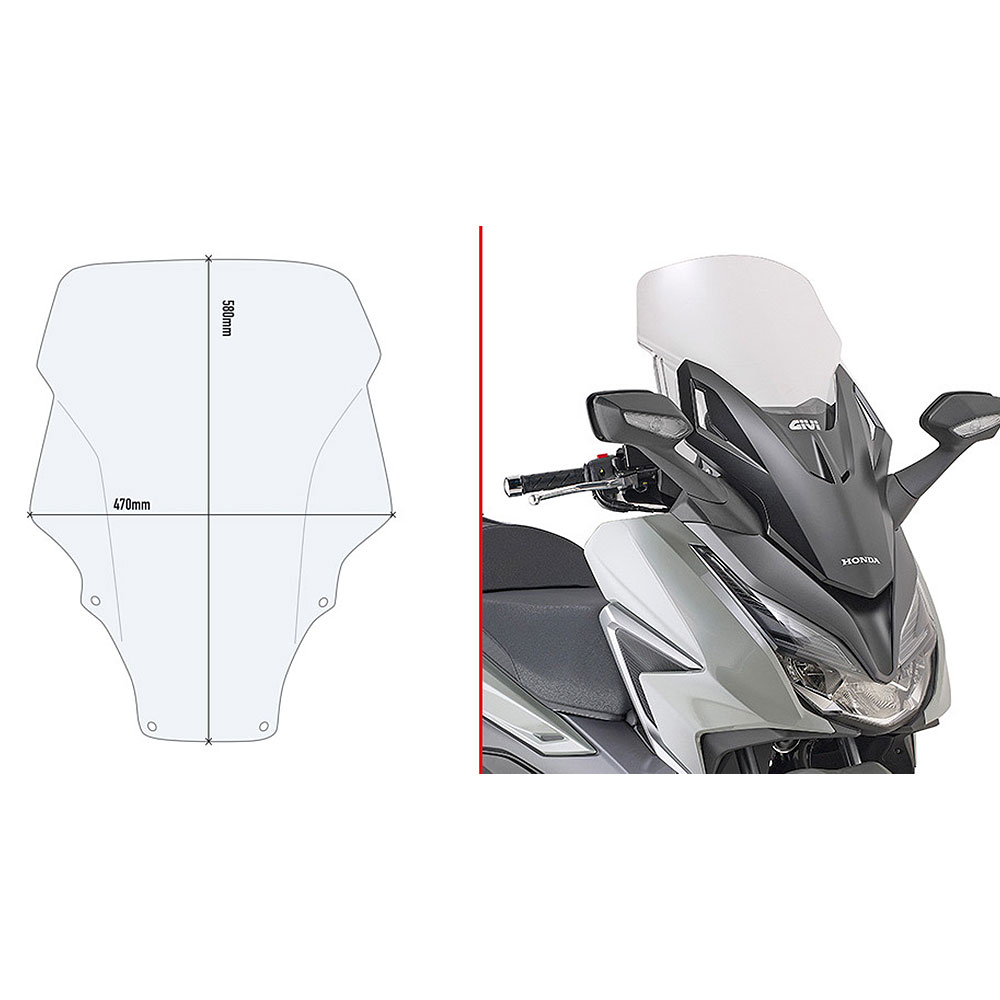 GIVI D1187ST vizir povišeni Honda Forza 125/350 (2021-2023)