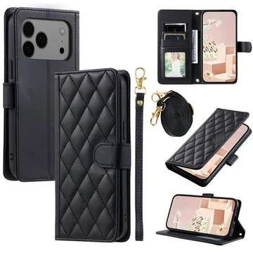 IPHONE 17 PRO LUXURY QUILTED WALLET CASE