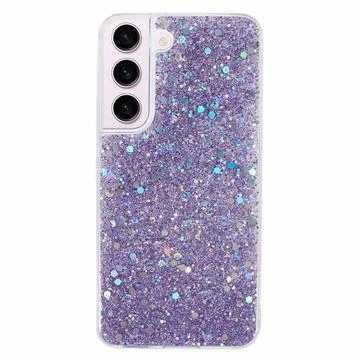 SAMSUNG GALAXY S23 GLITTER FLAKES TPU MASKA - LJUBIČASTA