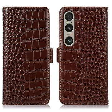 SONY XPERIA 1 VI CROCODILE SERIJA KOŽNA MASKA-NOVČANIK SA RFID-OM