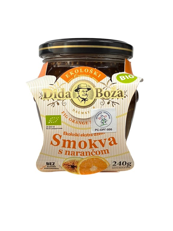 EXTRA BIO DŽEM OD SMOKVE SA POMORANDŽOM DIDA BOŽA 240G