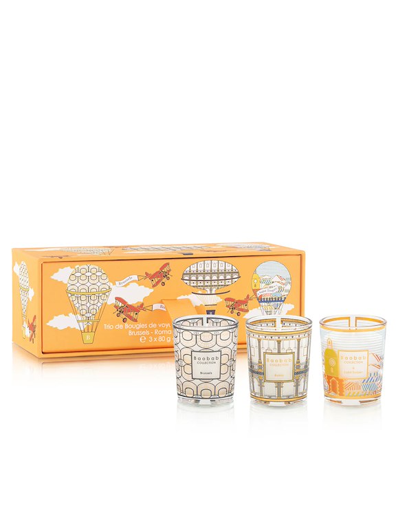 Set sveca // Trio Travel Candles – „My First Baobab“ // „Brussels-Roma-St. Tropez“