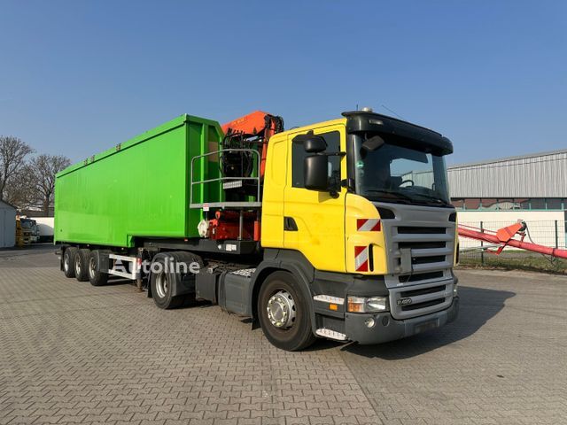 Scania R 420 / Glas Recycling / Palfinger PK 18000 tegljač + poluprikolica kipera