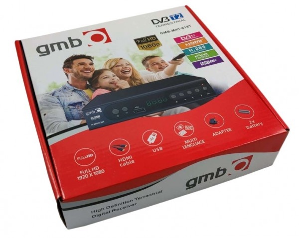 GMB-MAT-818T **DVB-T2 SET TOP BOX USB/HDMI/Scart/RF-out, PVR,Full HD, H265, hdmi-kabl,(1311)