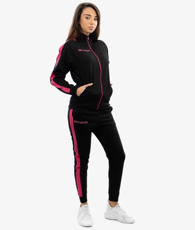 TUTA REVOLUTION FELPA komplet / set crna-fuksija 2XL