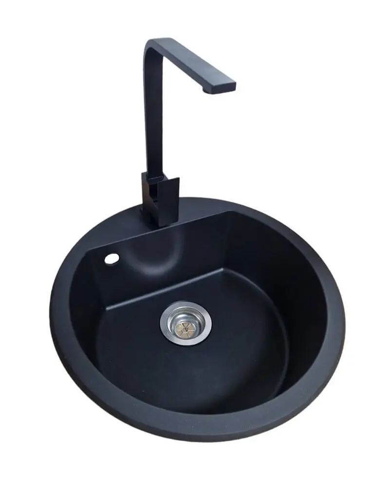 SanDonna Sudopera sa slavinom i sifonom Lena mat, Elegance Black slavina, Crna