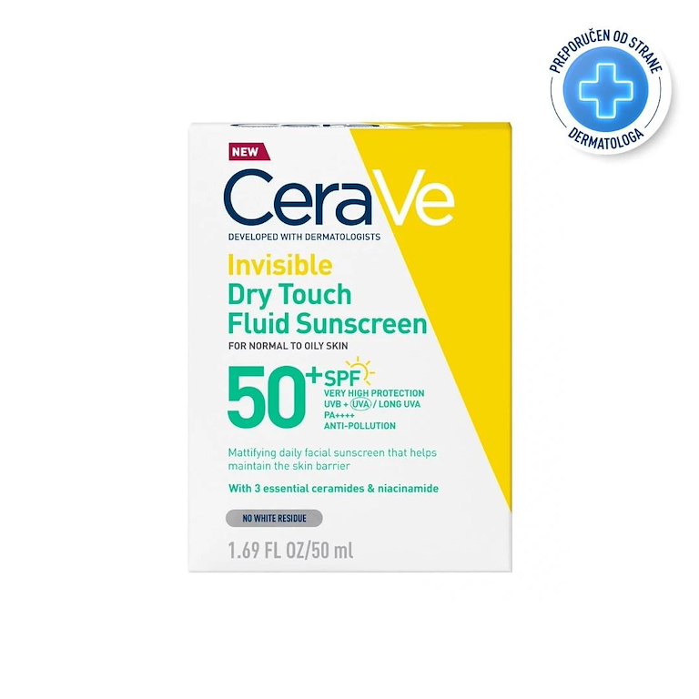 CeraVe® Sunscreen Nevidljivi Dry Touch Fluid za Zaštitu od Sunca SPF 50+ 50 mL
