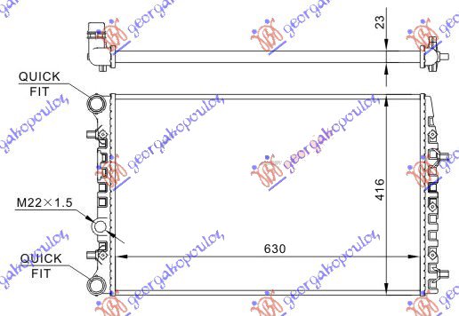 HLADNJAK MOTORA ZA SVE MODELE BENZIN/DIZEL (MANUELNI/AUTOMATSKI) (+/-AC) (63x41) (MAHLE BEHR)