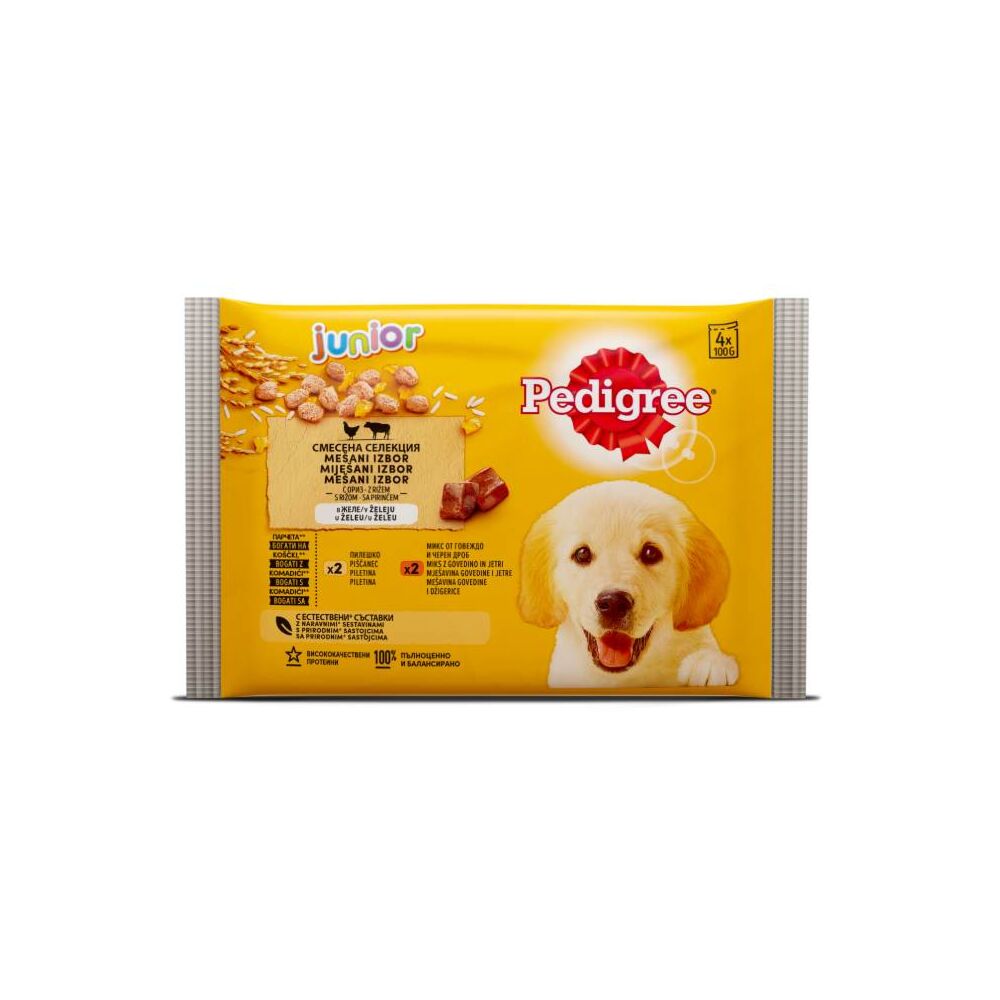 Pedigree Kesice za štence Junetina i govedina 4 x 100 g
