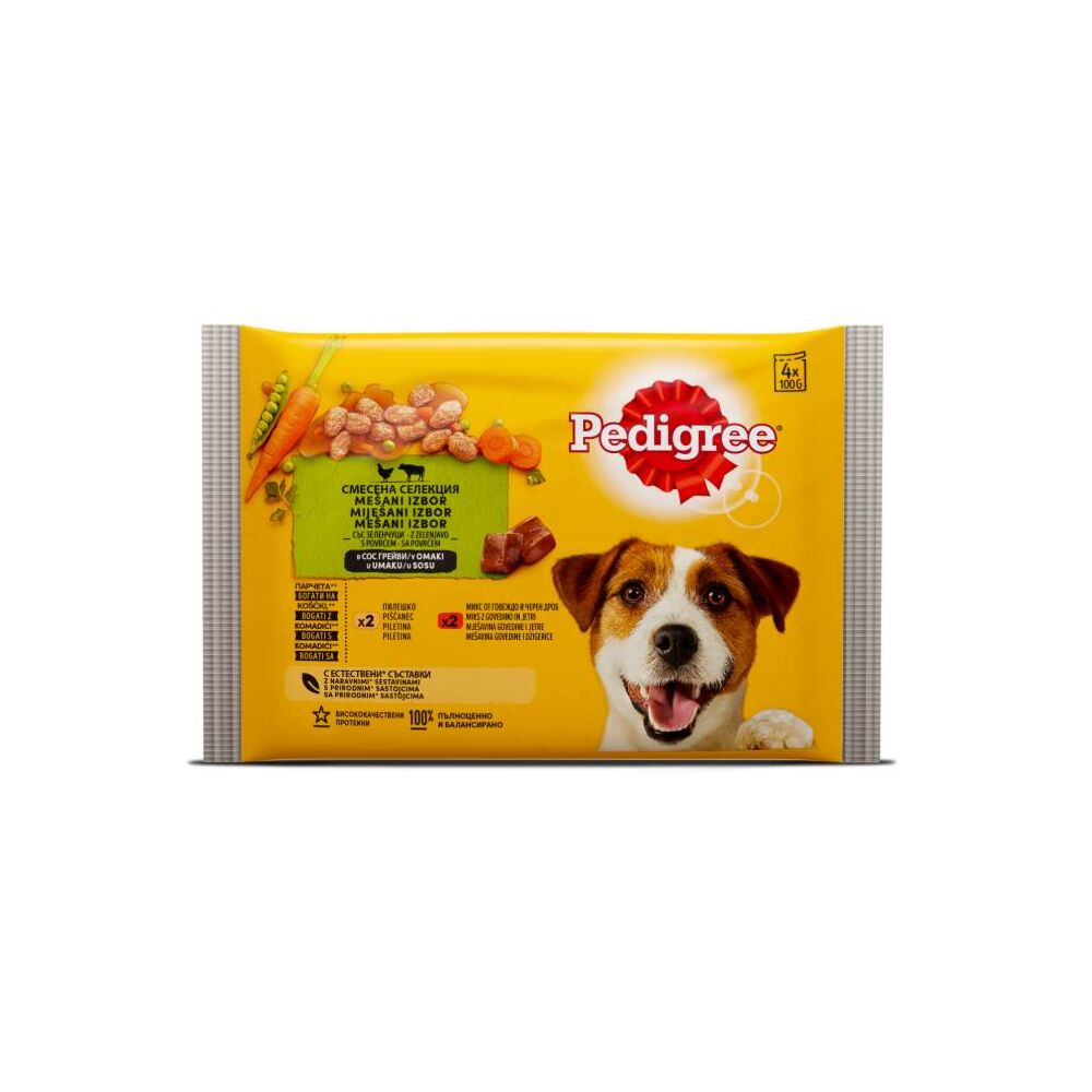 Pedigree Kesice za pse piletina i govedina 4 x 100 g