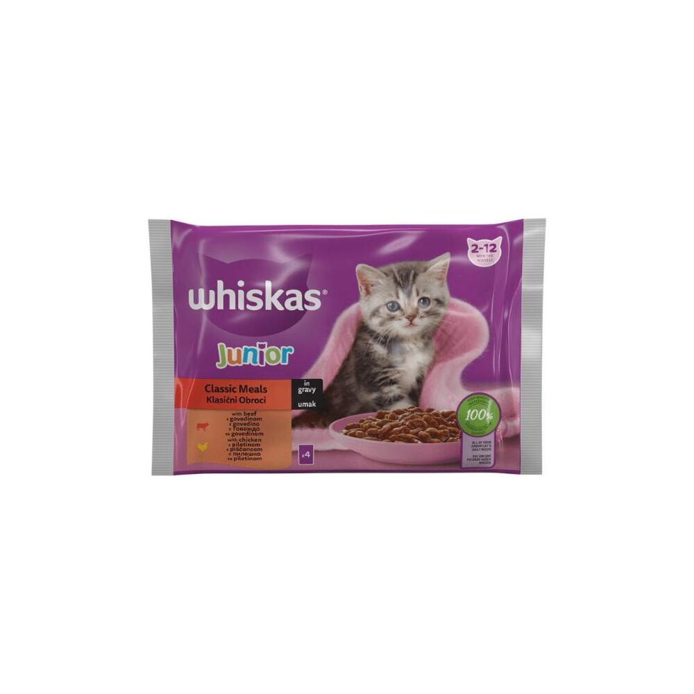 Whiskas Kesice za mačiće junetina 4 x 85 g