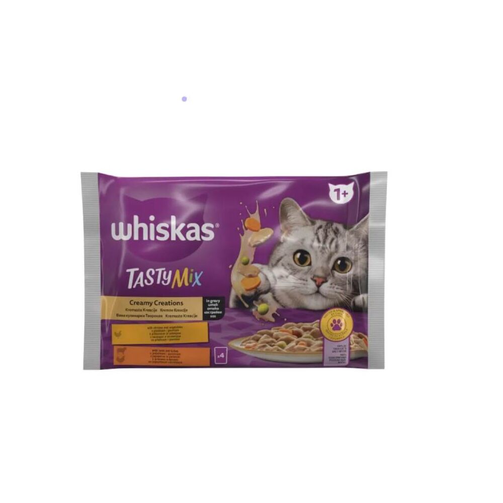 Whiskas Kesice za mačke Tasty Mix Meso u kremastom sosu 4 x 85 g