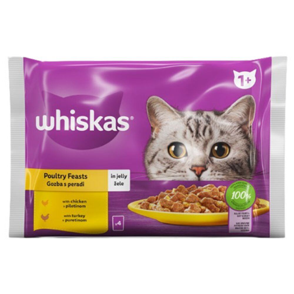 Whiskas Kesice za mačke piletina i ćuretina 4 x 85 g